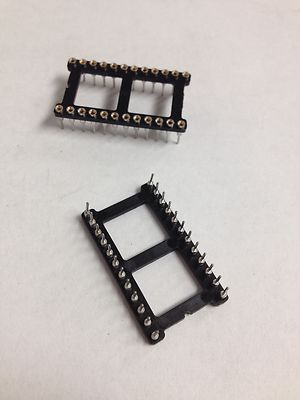 Lot of 2 SAMTEC IC Gold 24 Pin Machine Pin IC Socket Carrier Wide Body ...