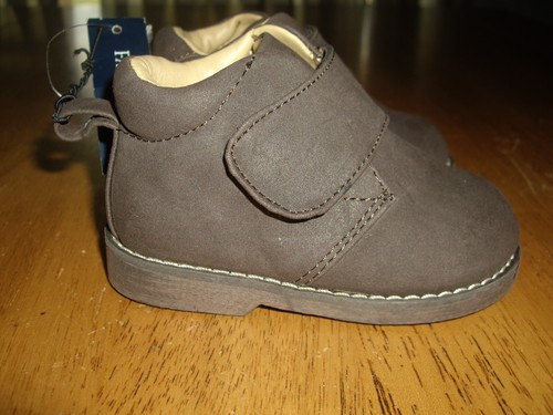 T5 NEW Toddler Boys Size 4 Faded Glory Faux Suede Brown Boots Easy ...