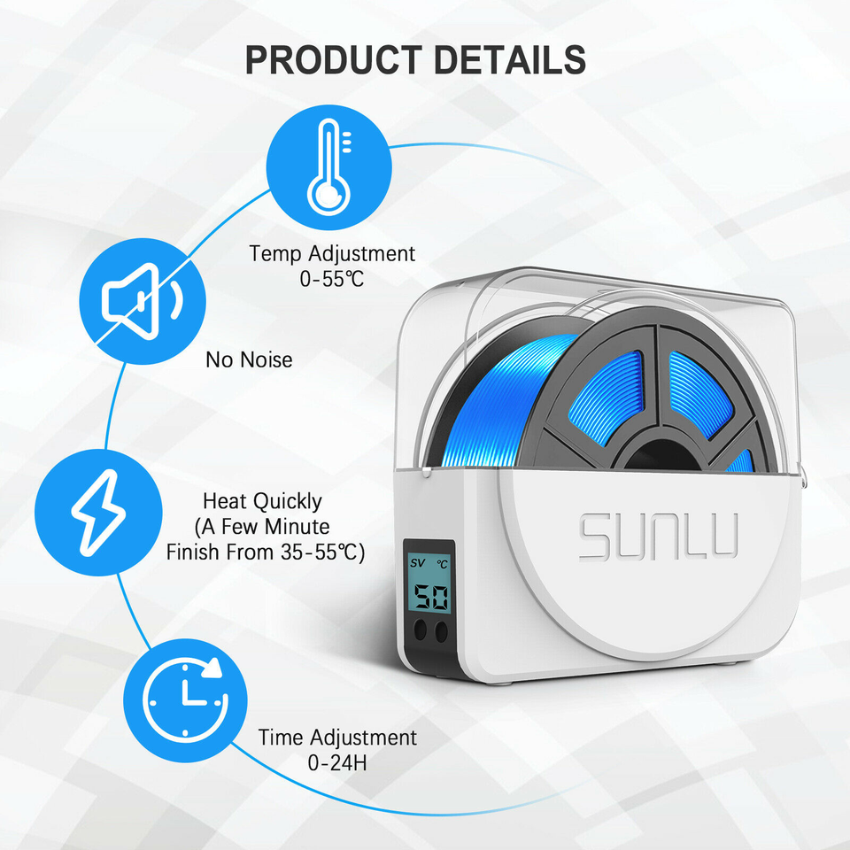 SUNLU S1 Plus Filament Dryer Box Filament Dehydrator Storage with Fan ...