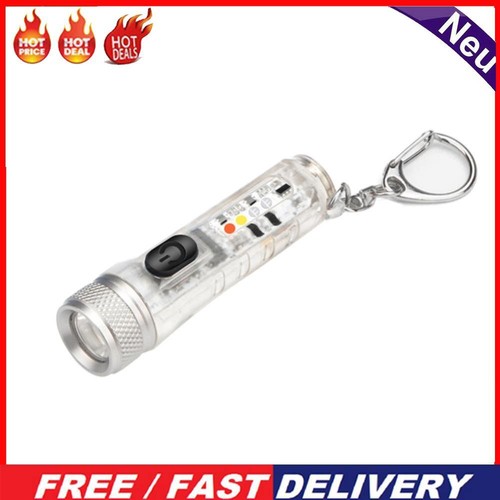 3Pcs Mini Keychain Torch w/ Buckle USB Rechargeable Emergency ...