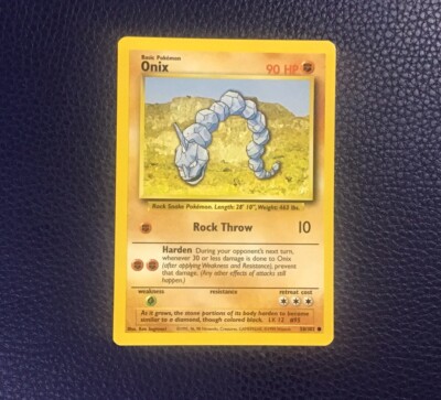 Ónix Pokémon TCG Onix Base Set 56/102 Regular Unlimited Common 1999 | eBay