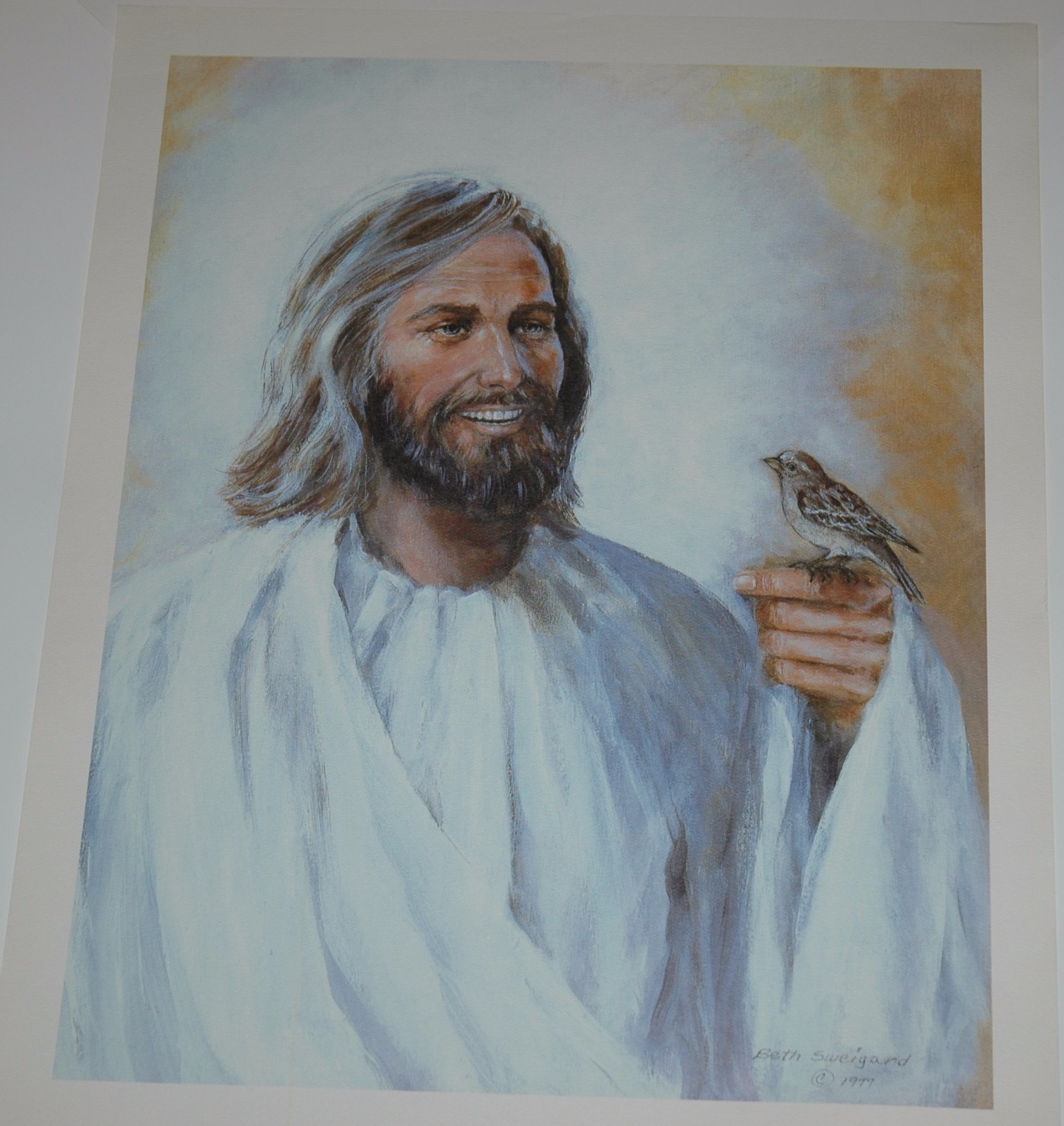 Beth Sweigard HIS EYE IS ON THE SPARROW Jesus Cares for You 18x14 ...