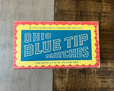 Vintage 1955 Ohio Blue Tip Matches "Early American Fireplace" w ...