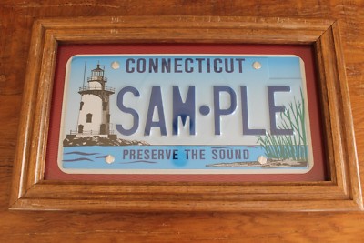 Connecticut Preserve The Sound License Plate SAMPLE Framed CT | eBay