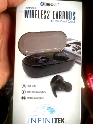 Infinitek Comfort Fit Wireless Earbuds Bluetooth Built-In Mic Micro USB ...