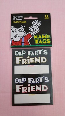 OLD FART NAME TAGS NO.45090 20 BADGES BY GOOFYGADGETS – NEW | eBay
