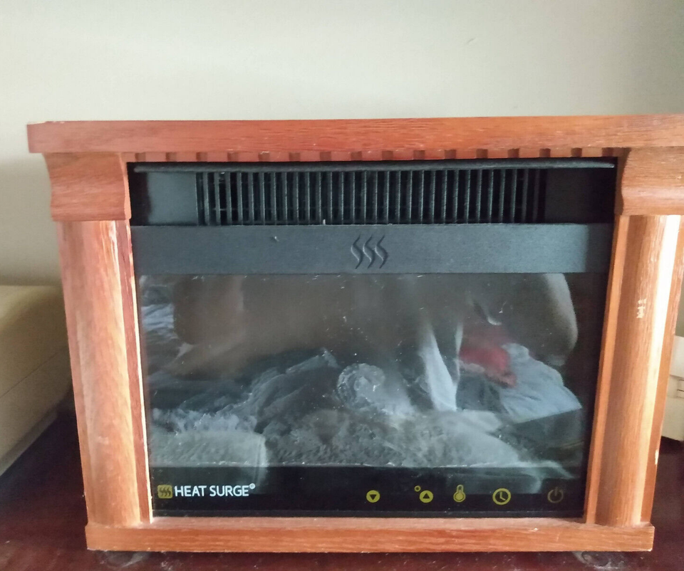 Heat Surge Movable Electric Fireplace Portable Space Heater Passive ...