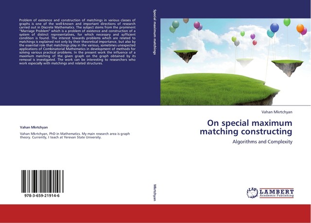 On Special Maximum Matching Constructing von Vahan Mkrtchyan (2012, Taschenbuch) online kaufen ...