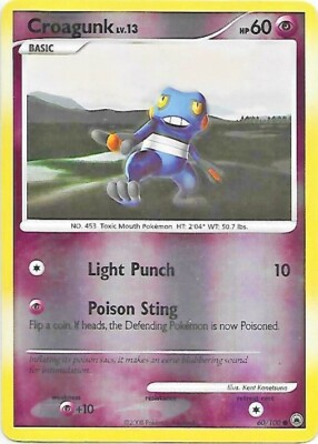CROAGUNK 60/100 D&P Majestic Dawn Reverse Holo Pokemon Card EX | eBay