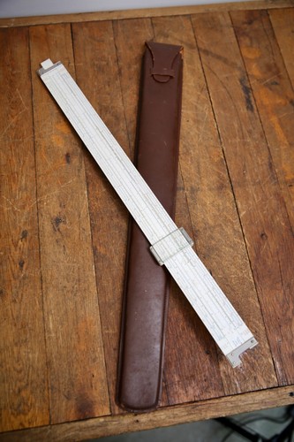 Sun Hemmi No 279 20" slide rule Bamboo Japan Leather case Vintage Tool ...