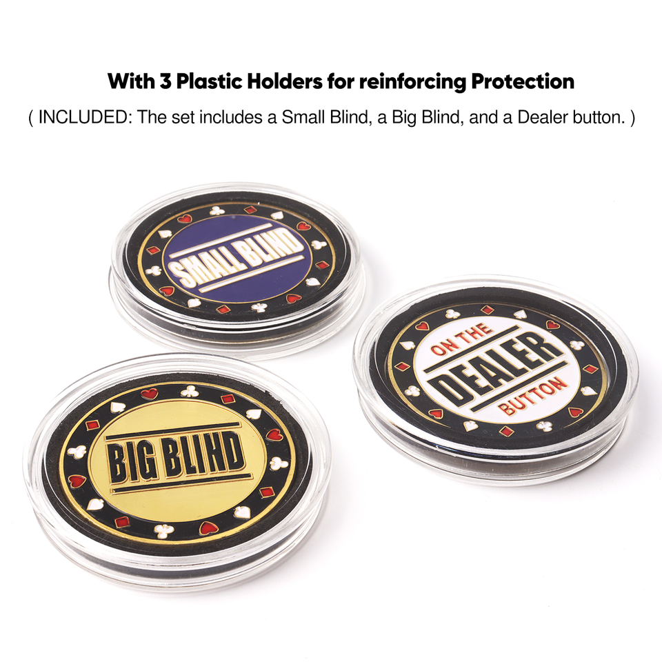 2" Small Blind/Big Blind/Dealer Puck Button For Texas hold'en Poker(Set ...