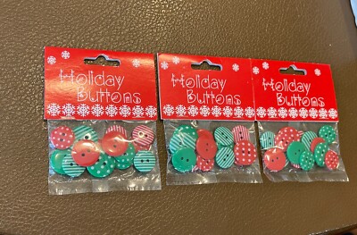 Red and Green Buttons,Christmas 3 packs 14 buttons each | eBay
