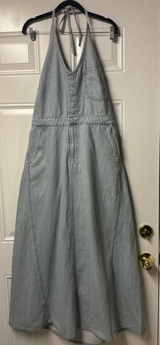 Universal Thread 14 Denim Halter Midi Dress NWT Light Blue | eBay.de