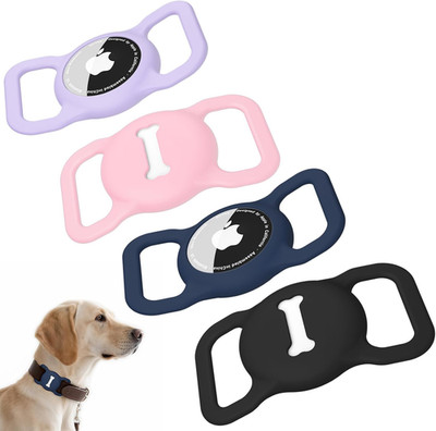 4 Pack for Airtag Dog Collar Holder, Soft Silicone GPS Tracking ...