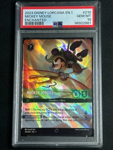 Disney Lorcana First Chapter Enchanted Mickey Mouse Artful Rogue #210 ...