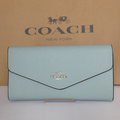 COACH long wallet new cross grain leather bifold long wallet CU158 ...