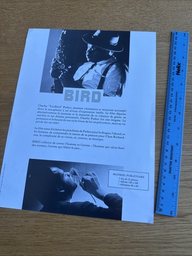 BIRD Charlie Parker Film Promo Press Card Poster Clint Eastwood Forest ...
