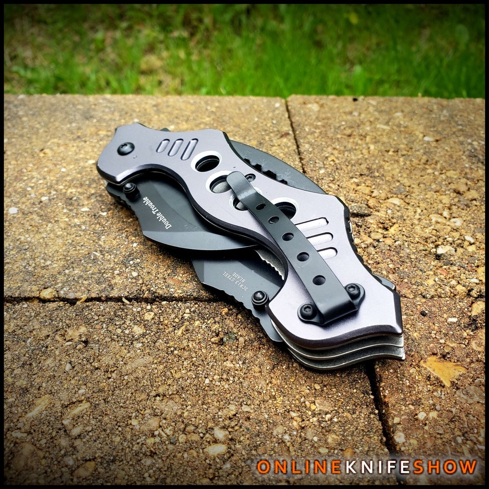 DUAL BLADE KARAMBIT ASSISTED TACTICAL FOLDING KNIFE Open Pocket Claw ...