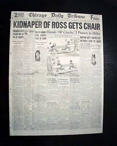 HENRY SEADLUND Charles Sherman Ross Kidnapping Get ELECTRIC CHAIR 1938 ...