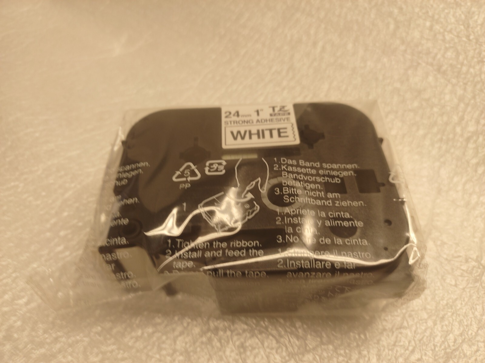 (1) GENUINE Brother TZ-S251 P-Touch Extra-Strength Tape 1" Black on ...