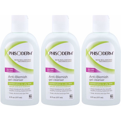 3 Pack Phisoderm Anti Blemish Gel Cleanser Soothing Formula 6 Oz Ea By Phisoderm | eBay