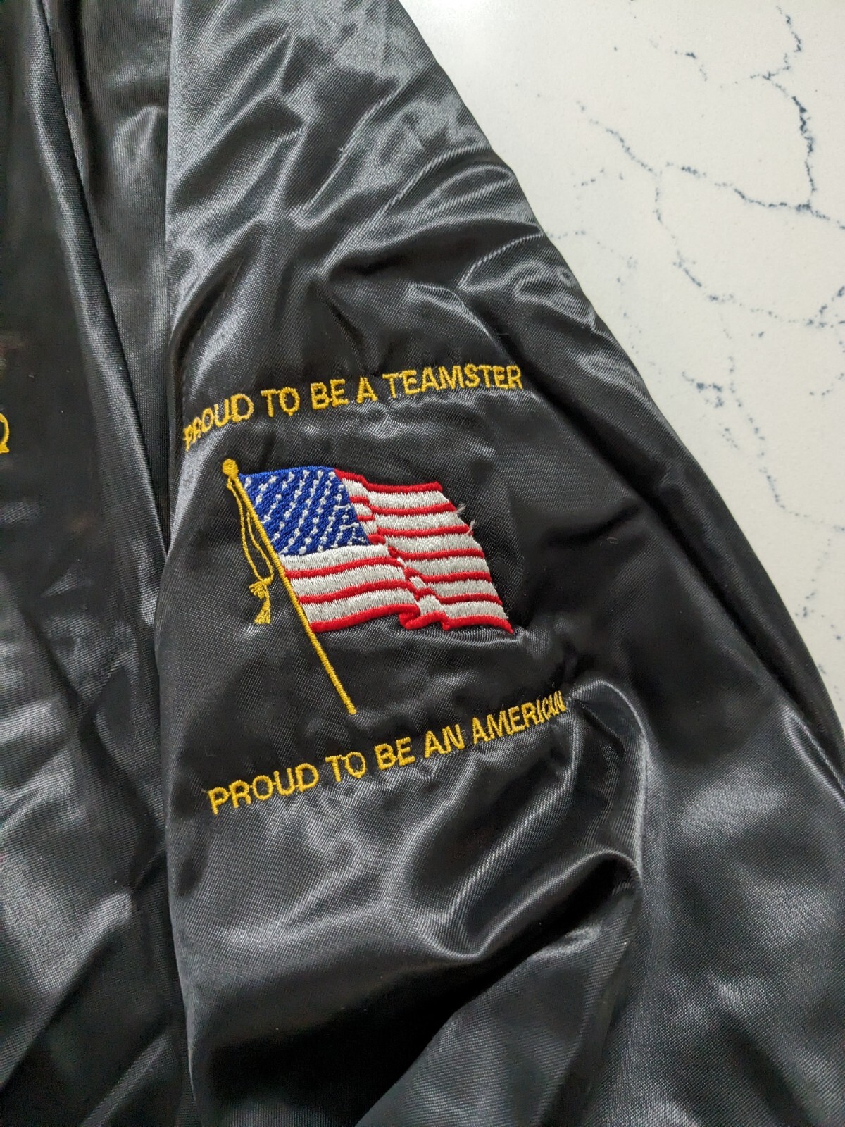 Vintage Teamsters Kansas City #41 Embroidered Satin Bomber Jacket XL ...