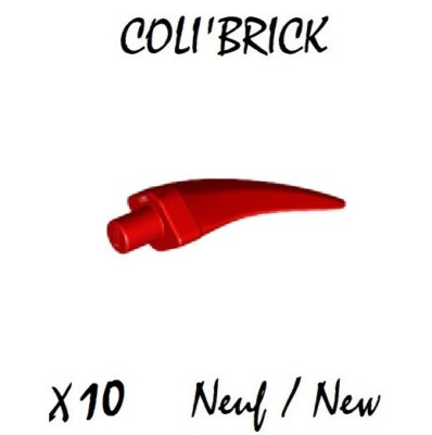 Lego 87747 - 10x Dent corne / Barb claw horn - Large - Rouge Red ...
