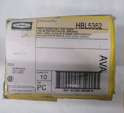 Lot Of (10) Hubbell HBL5352 Brown Finish Outlets | eBay