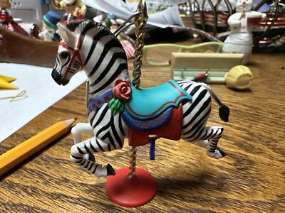 Vintage Hallmark "Carousel Zebra" 1989 Handcrafted Ornament B1 | eBay