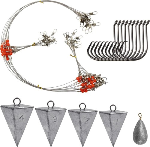 Saltwater Surf Fishing Tackle Kit - Rigs free, Silver | eBay