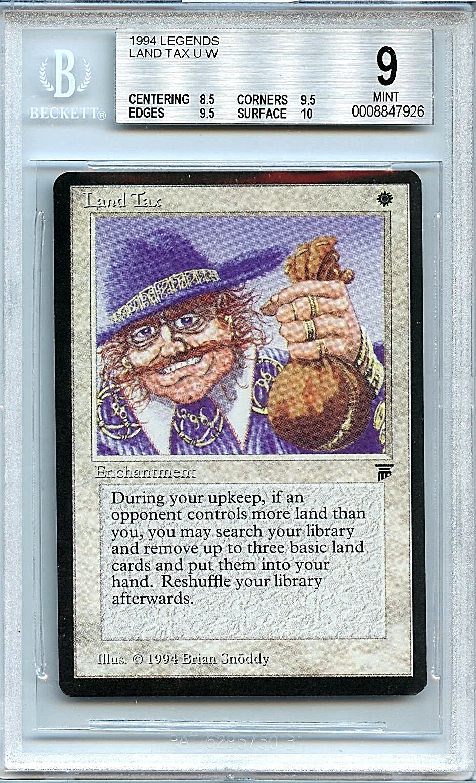 MTG Legends Land Tax BGS 9.0 (9) Mint Magic the Gathering WOTC card ...