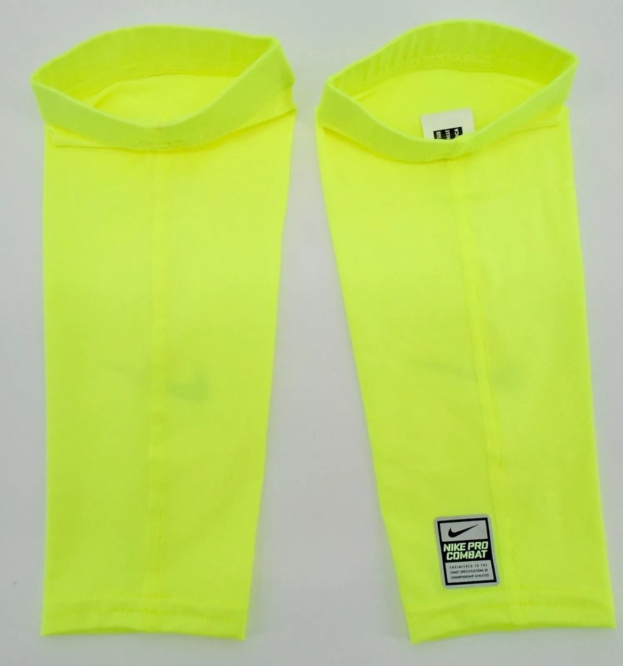 Nike Pro Combat Shivers Forearm Shivers Pair Mens OSFM Volt/Black | eBay