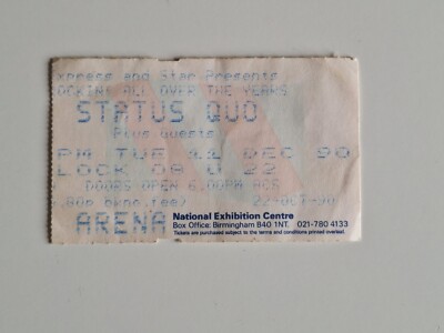 Status Quo "Rocking all over the years" Concert ticket NEC 11 Dec 1990 ...