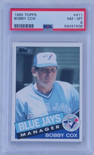 1985 Topps Bobby Cox #411 PSA 8 NM-MT HOF Toronto Blue Jays Braves | eBay