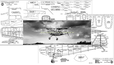 Cessna L-19 Bird Dog 58" Wingspan Model RC Airplane Plans & Templates ...