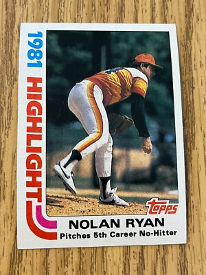 1982 Topps Nolan Ryan Highlight Houston Astros #5 - C2 | eBay