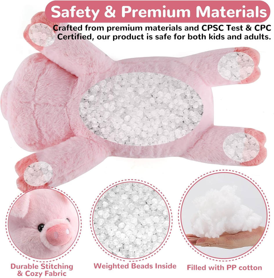 Pig Weighted Stuffed Animals - 12 Inch 1.0 Pounds Weighted Plushies Pig ...