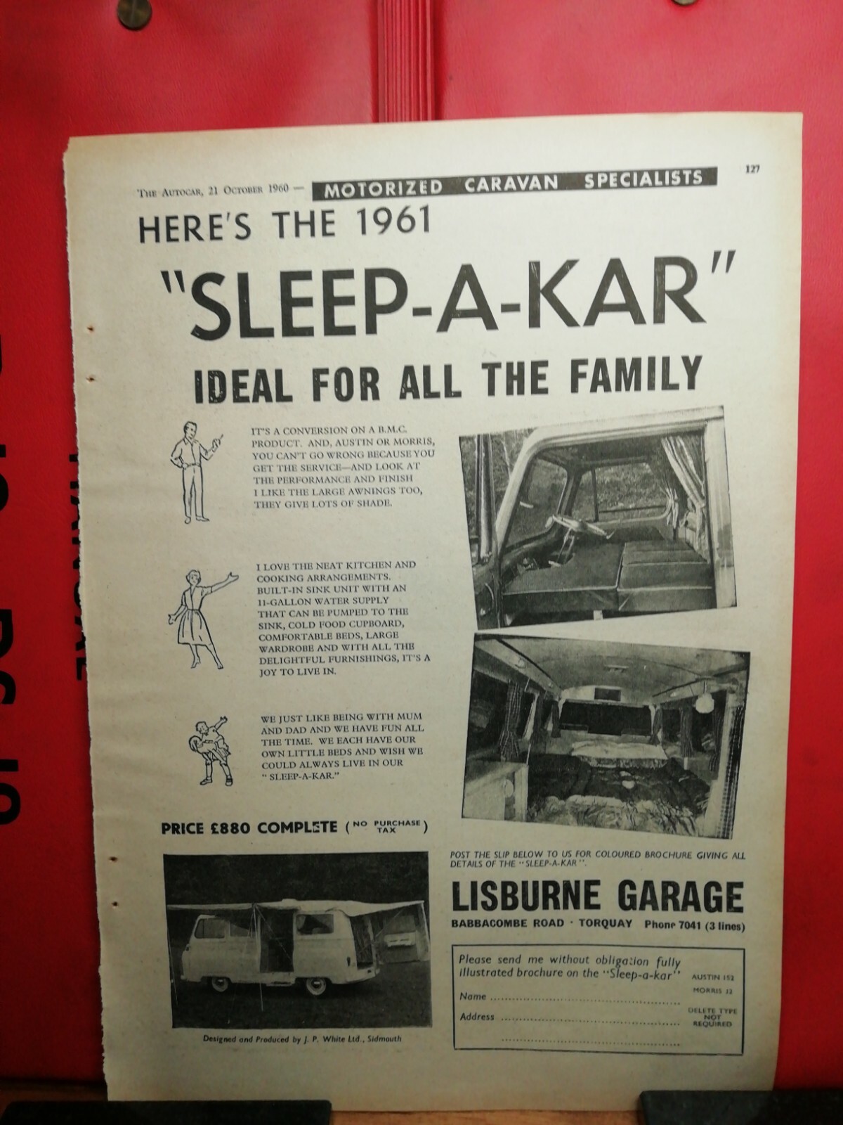 BLUEBIRD COMMER CARAVANETTE CAMPER 1960 Brochure Advert Bedford CA ...