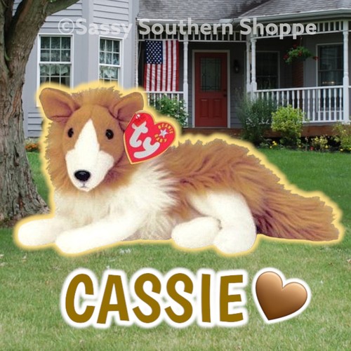 ️ 2000 CASSIE Ty Beanie Babies COLLIE Dog 8th Gen Hang 10th Gen Tush ...