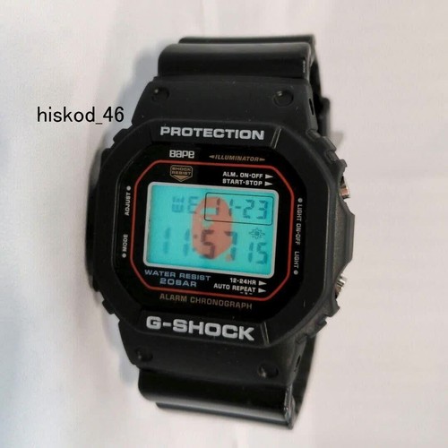 CASIO G-SHOCK x A Bathing Ape BAPE Collabo Digital Wrist Watch DW-5000 ...