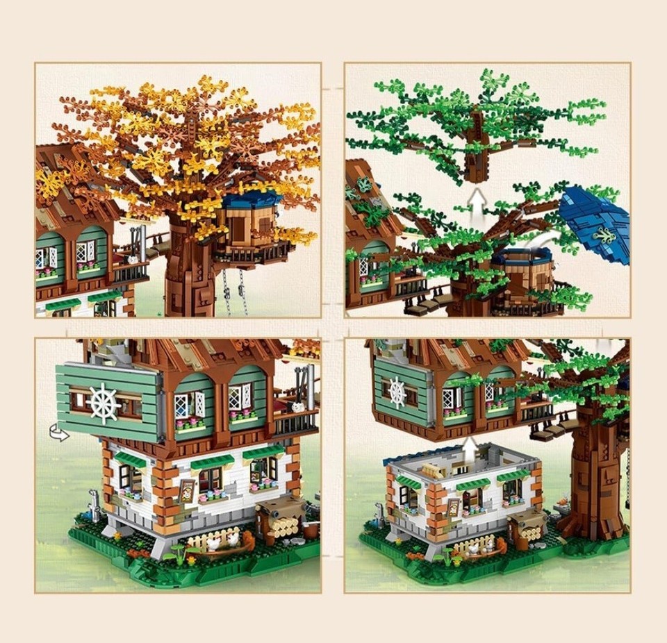 Mini Blocks 1033 Tree House Building Kit 4761Pcs Ideas Forest Loz 1033 ...