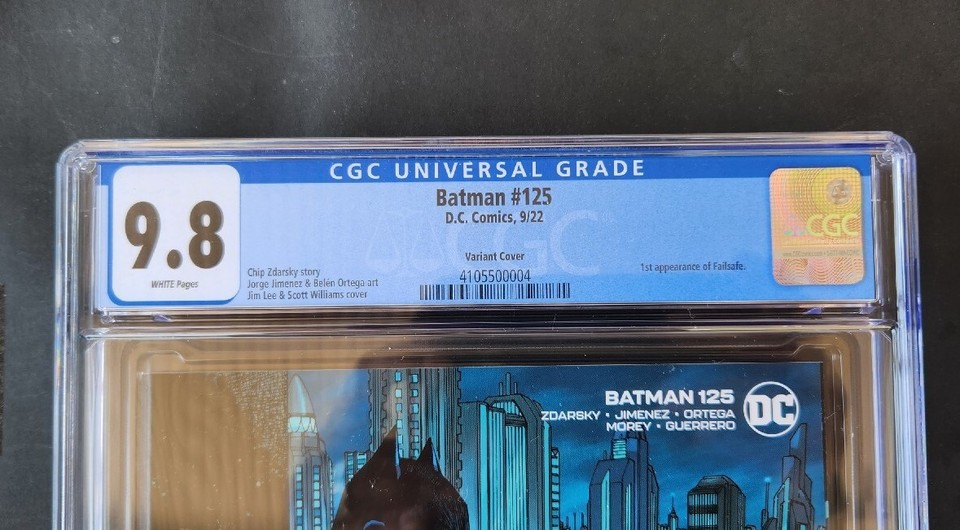Batman #125 Jim Lee Variant 1st Print CGC 9.8 Comic Key Issue Failsafe ...