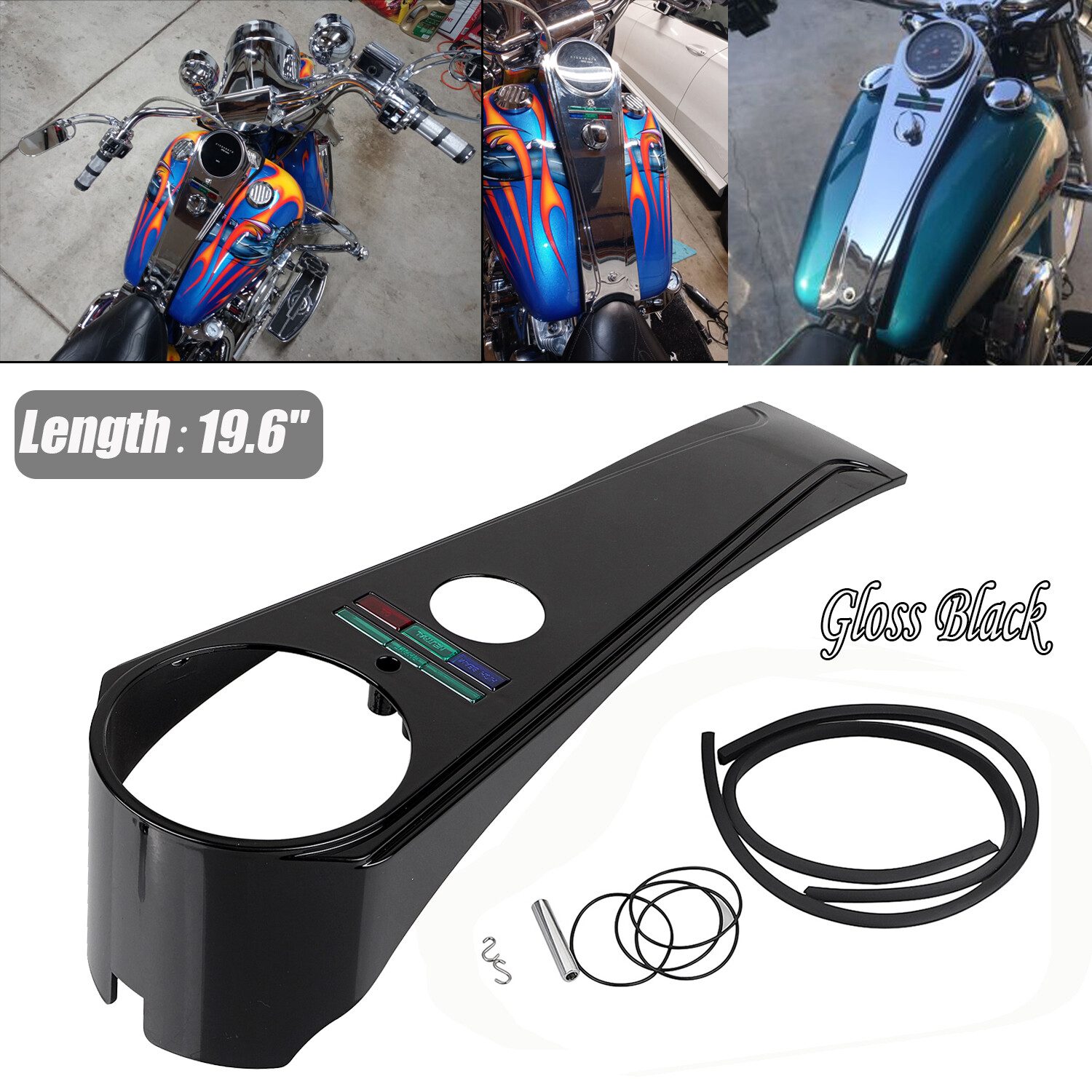 Black Long Dash Panel For Harley 86-95 Heritage Softail Custom FXSTC ...