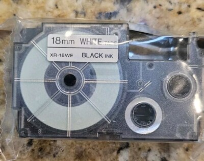 EZ-Label Casio Printer Label It! White Tape Cartridges Black Ink 18mm ...