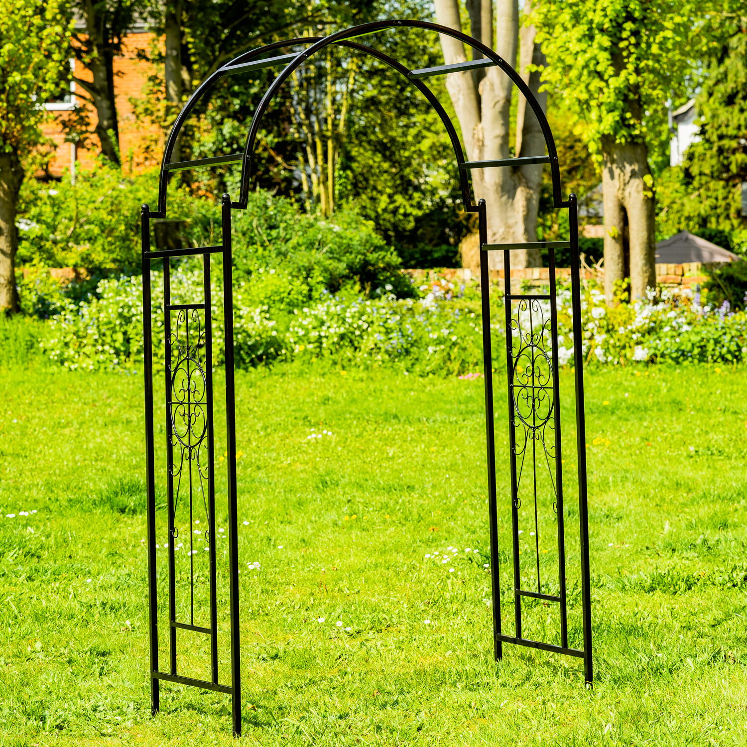 Woodside Metal Garden Arch, Traditional Decorative Archway for Paths ...