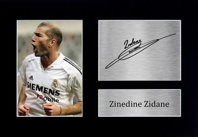Zinedine Zidane Signed Pre Printed Autograph A4 Photo Gift For a Real ...
