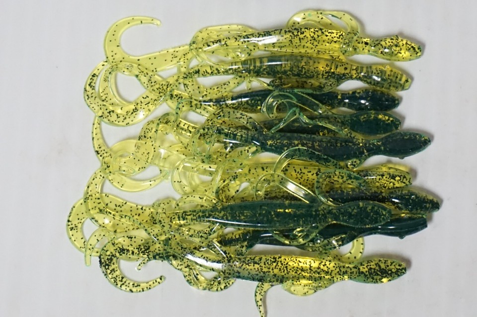 100 - 4" Soft Plastic Mini Lizards - 10 Different Colors - Bass Fishing ...