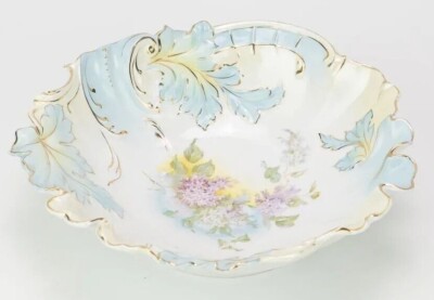 RS Prussia Porcelain Blue Pale Blue and Gilt Bowl | eBay