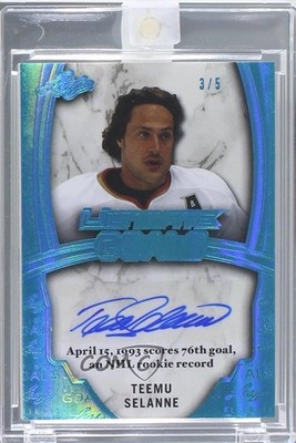 2016-17 Leaf Ultimate Goals Blue Spectrum /5 Teemu Selanne #UG-TS1 Auto ...