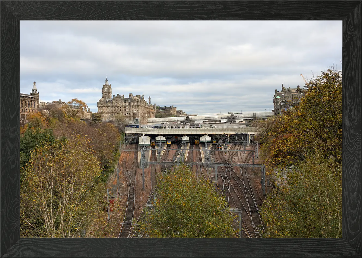 Edinburgh Waverley Train Station Framed Wall Art Poster Canvas Print ...